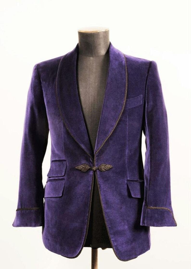 Men Luxury Elegant Purple Velvet Smoking Jacket New Arrival - Etsy