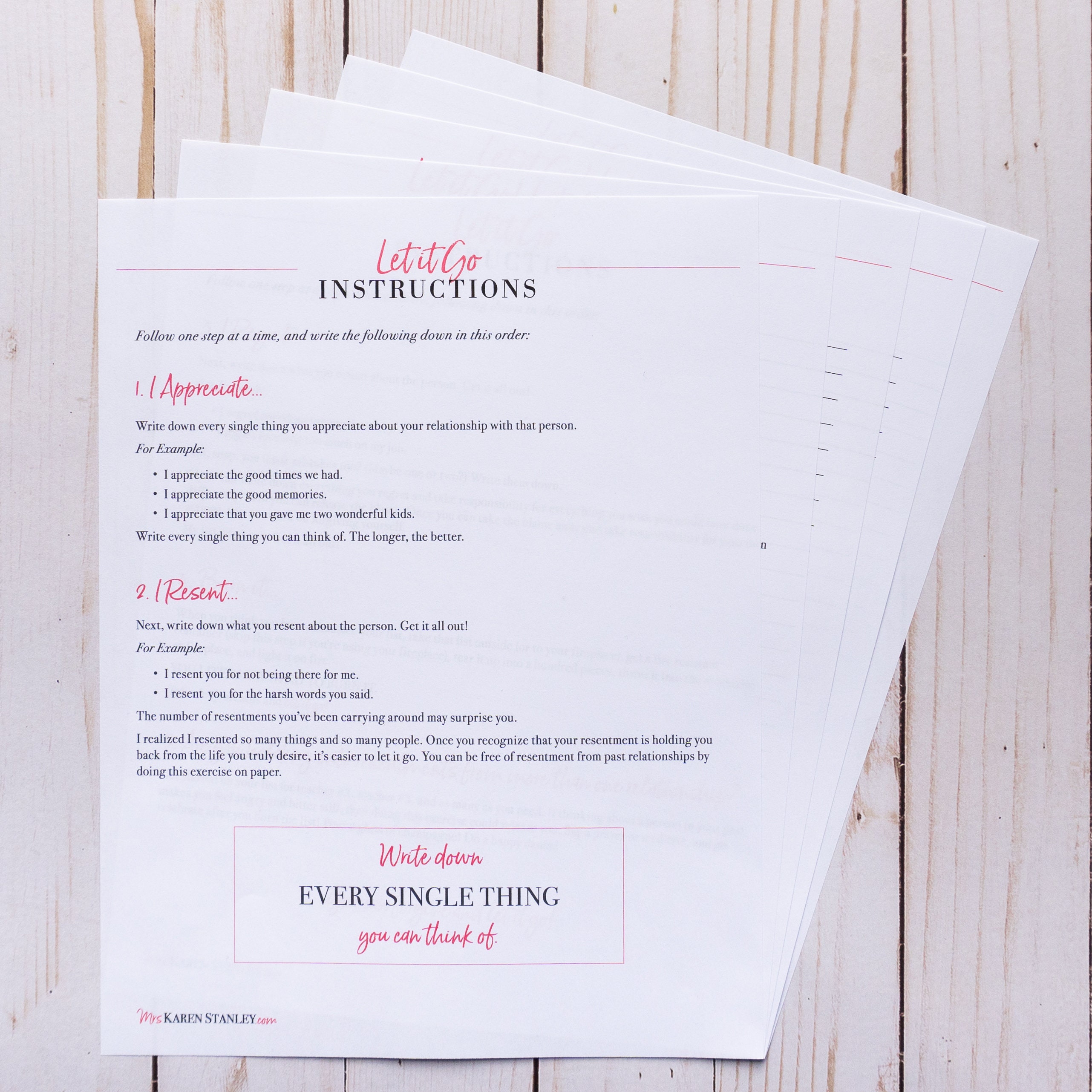 Let It Go Exercise -from the Ultimate Love Strategy Workbook - Etsy