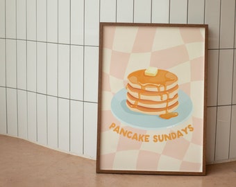 Pancake Print, Rise and Shine It's Pancake Time, Kitchen Wall Art ...
