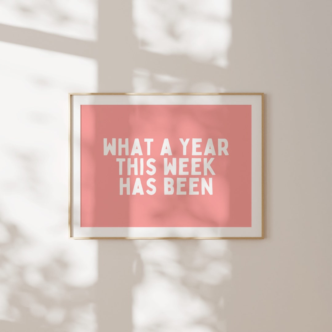 What A Year This Week Has Been Landscape White and Dusty Pink Art Print ...
