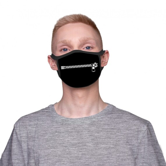 Zipper Print Face Mask Cool Design Reusable Washable 100% | Etsy