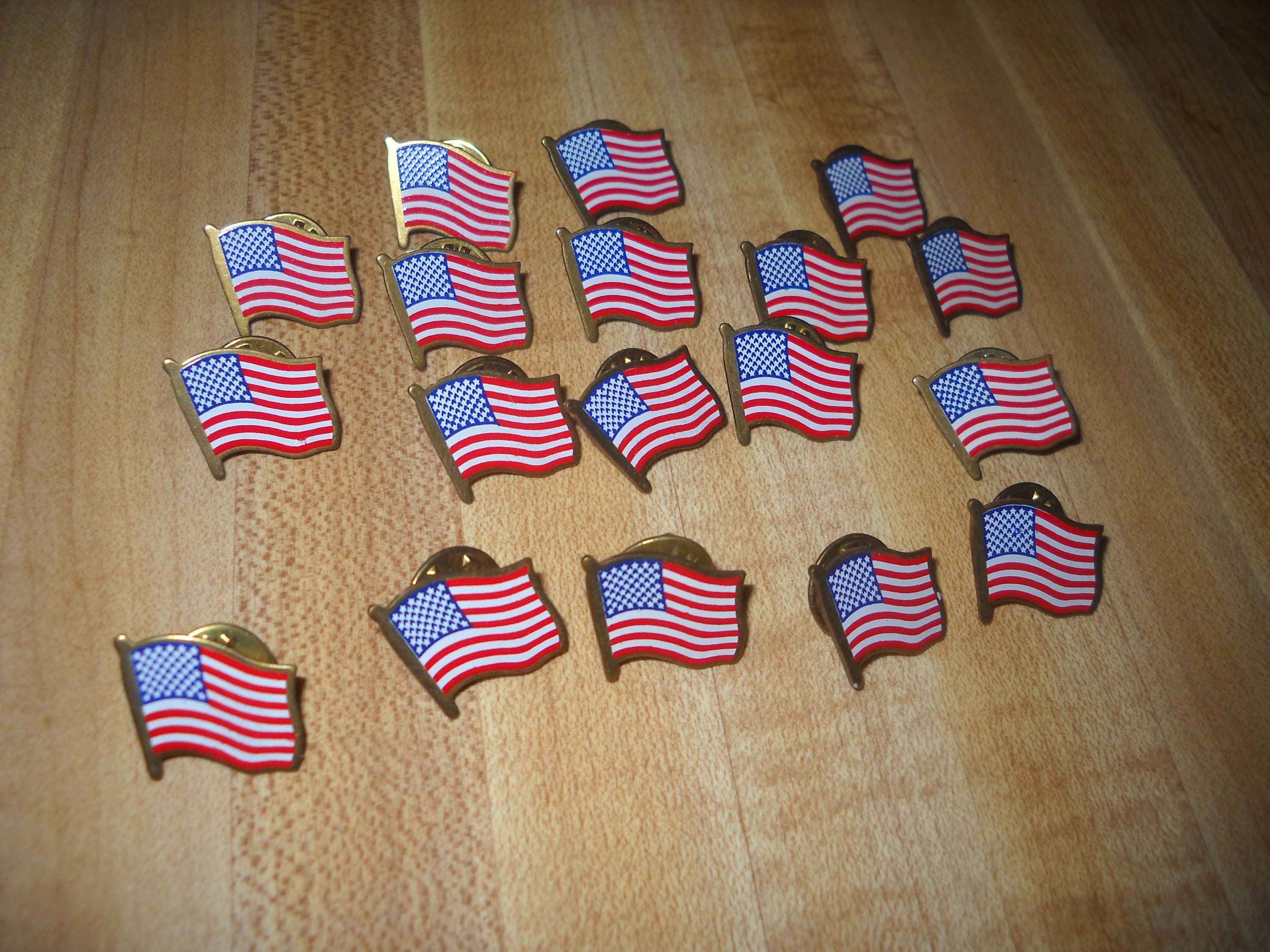 18 Vintage American Flag Hat Pins Brass With Painted Flag USA - Etsy