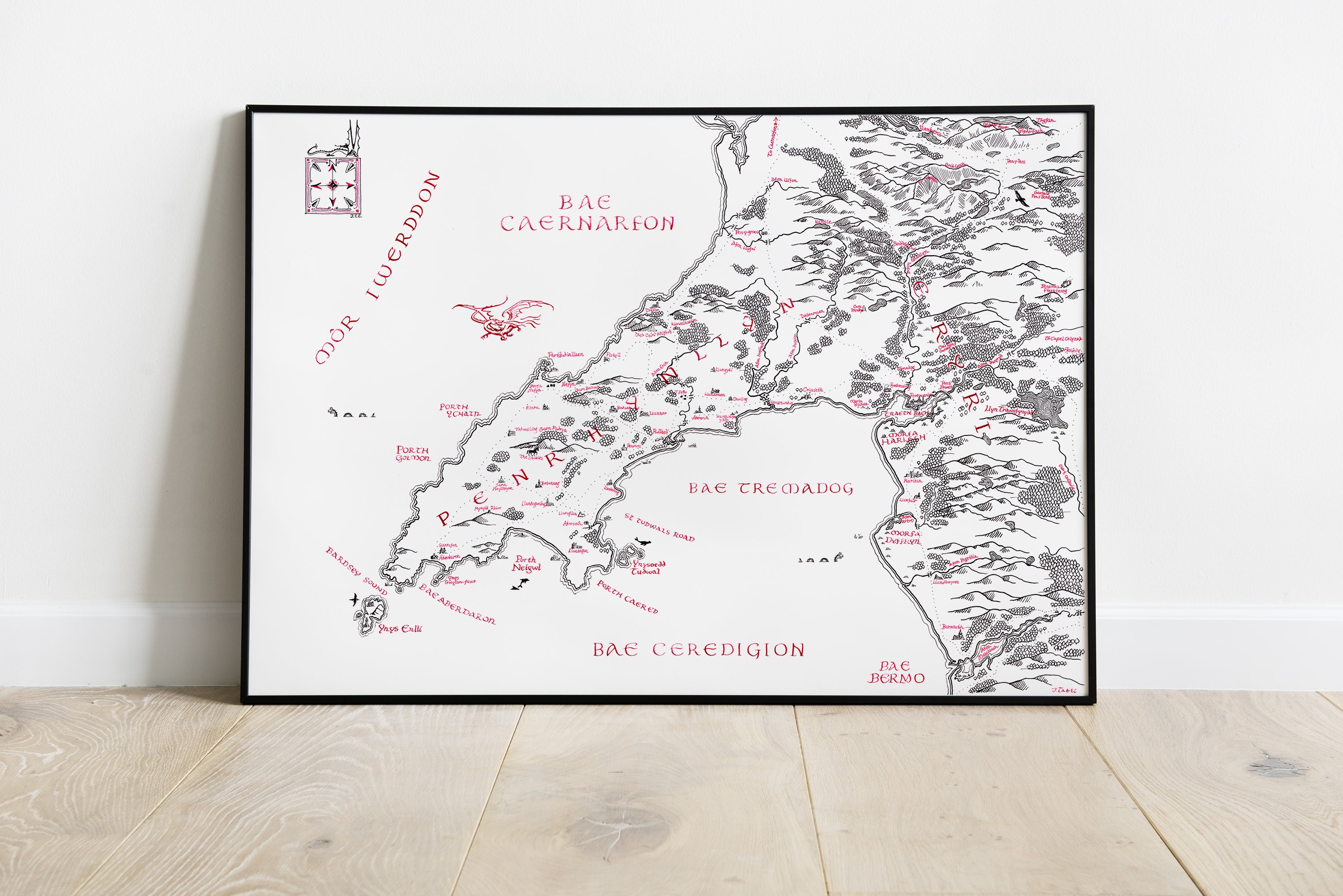 Penrhyn Llŷn Peninsula Map Inspired by Tolkien - Etsy UK