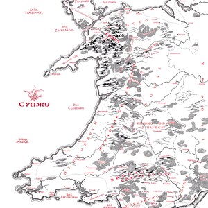 Cymru Map Inspired by Tolkien - Etsy