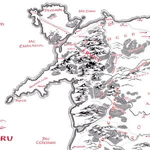 Cymru Map Inspired by Tolkien - Etsy