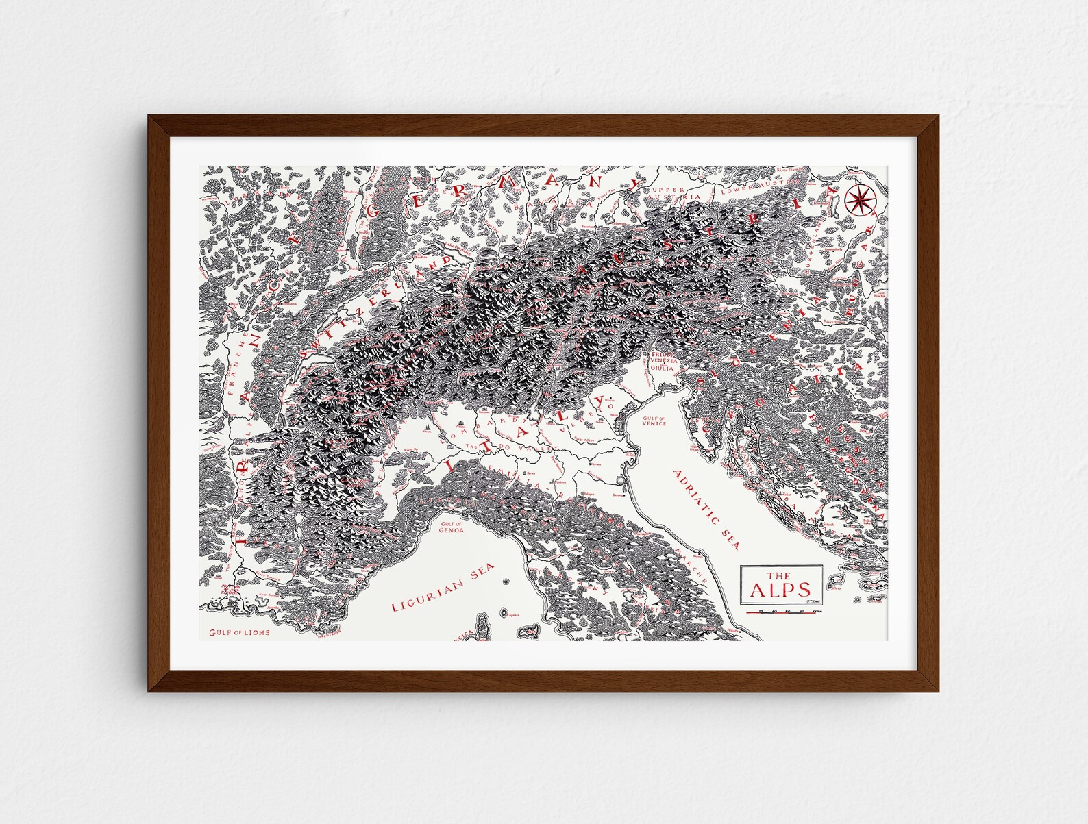 The Alps Map Inspired by Tolkien Carte Des Alpes Mappa Delle Alpi Karte ...