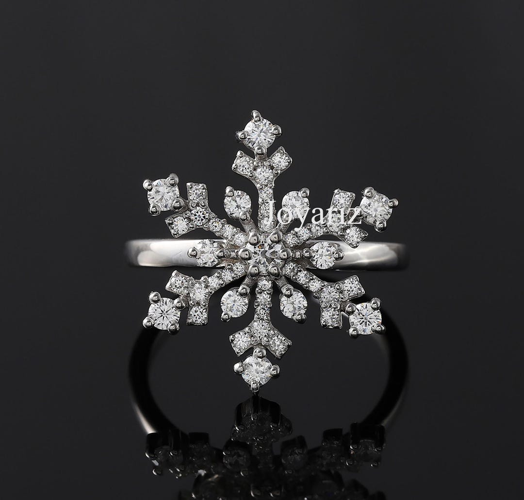 SNOWFLAKE Winter Ring, Holiday Christmas Ring, Snowflake Jewelry, 925 ...