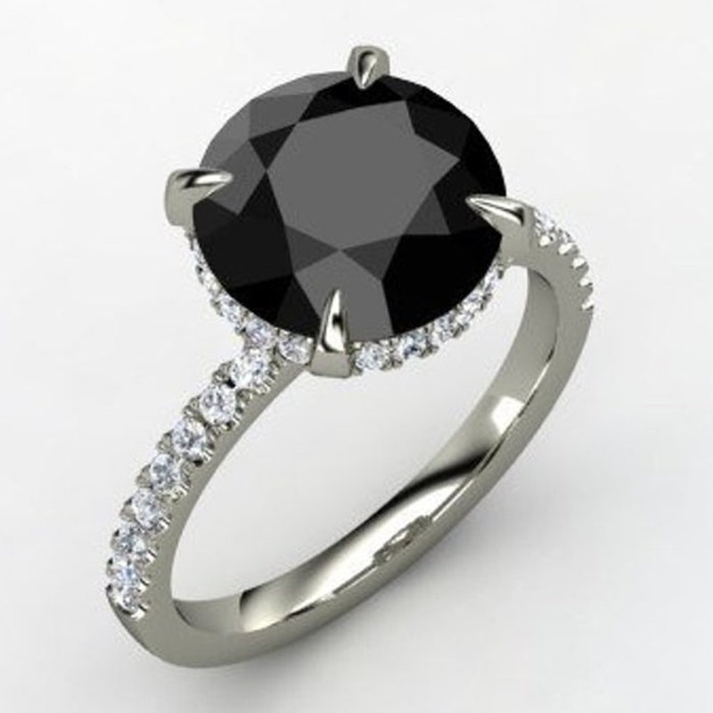 Black Diamond Ring - Etsy