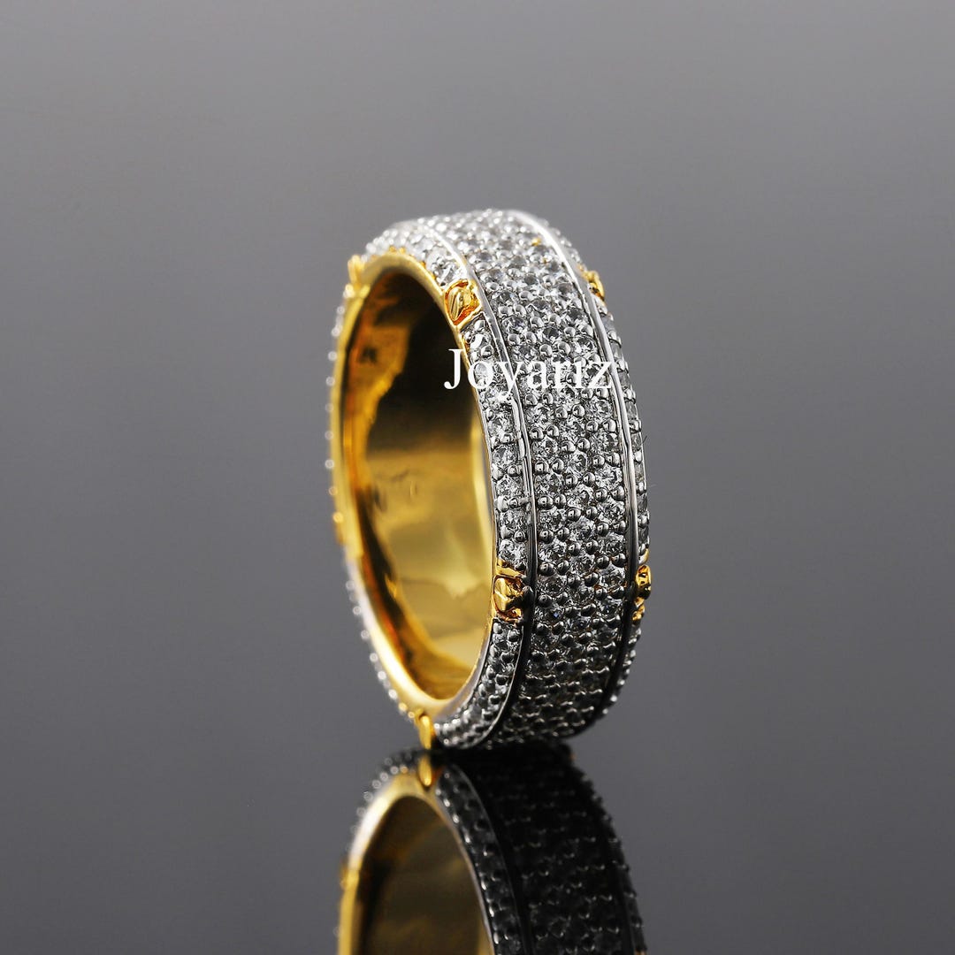 Wide Band Pave Lab Grown Band, Round Cut Lab Grown Diamond Engagement ...