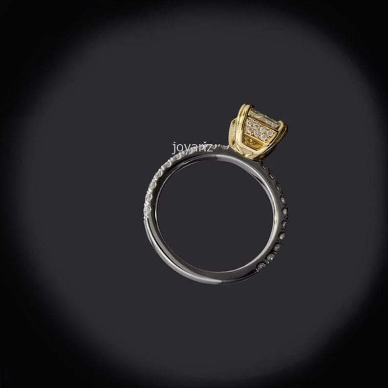 Canary Yellow Diamond Ring, 2 Ct Radiant Cut Yellow Diamond Wedding ...