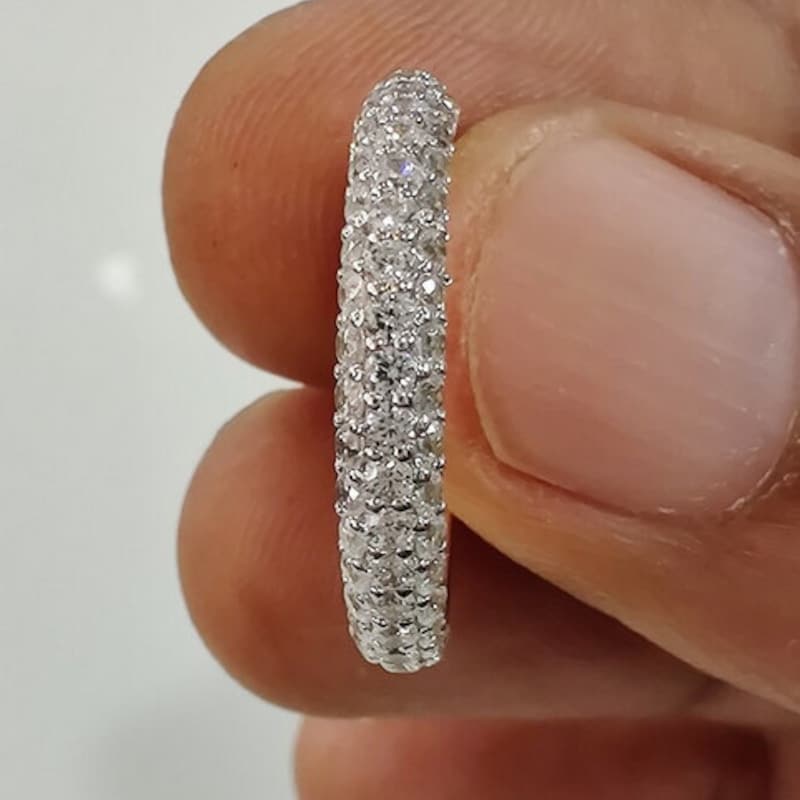 Pave Diamond Band - Etsy