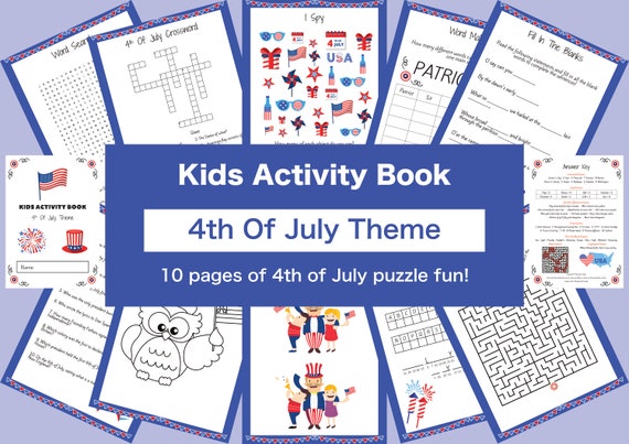 Kids Activity Book 4th of July Theme | Etsy
