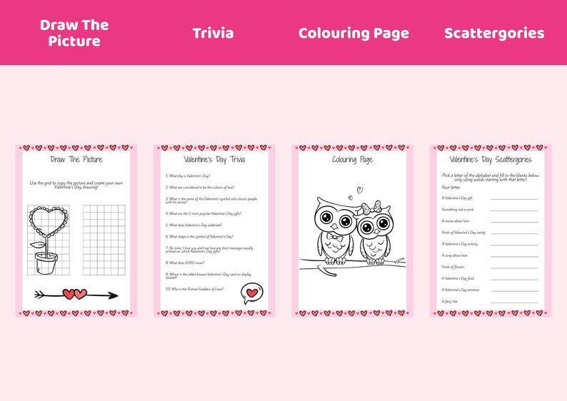 Kids Activity Book Valentine's Day Theme - Etsy