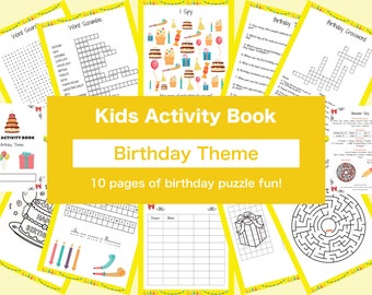 Kids Activity Book, Printable Coloring Pages, Kids Crossword Puzzles ...
