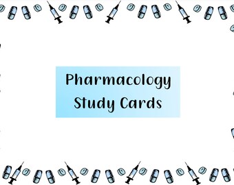 Pharmacology Study Cards - Etsy