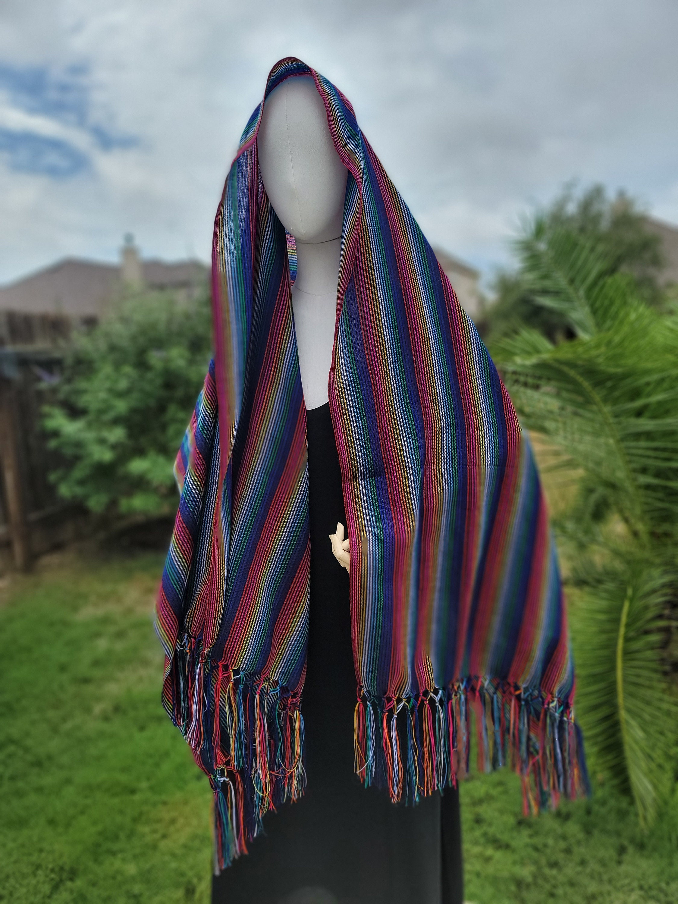 Mexican Shawl Made With Cambaya Fabric Rebozo Mexicano Hecho - Etsy