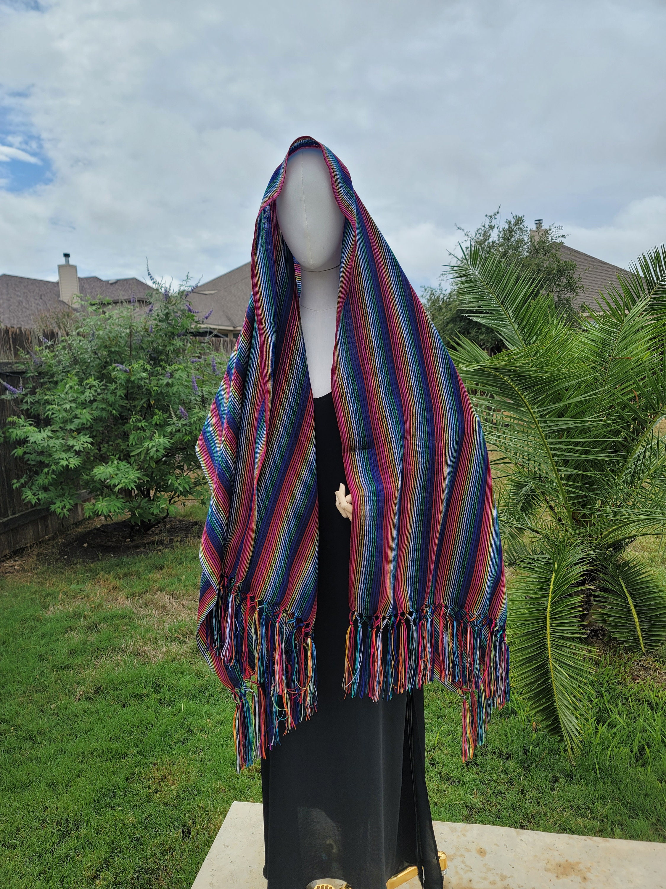 Mexican Shawl Made With Cambaya Fabric Rebozo Mexicano Hecho - Etsy