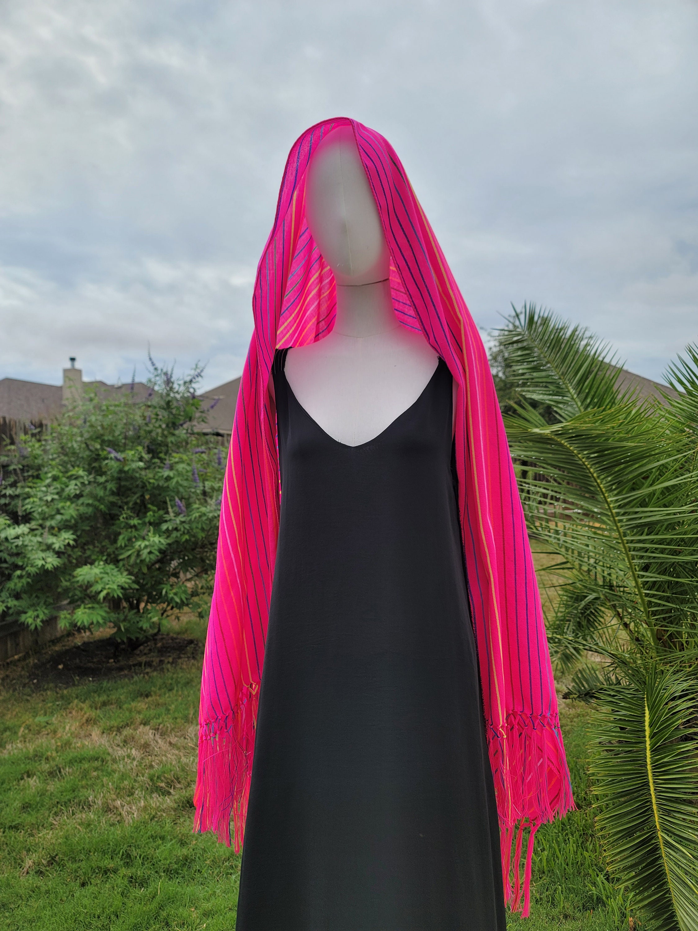 Mexican Shawl Made With Cambaya Fabric, Rebozo Mexicano Hecho Con Tela ...