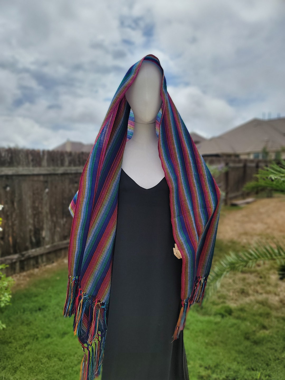Mexican Shawl Made With Cambaya Fabric Rebozo Mexicano Hecho - Etsy