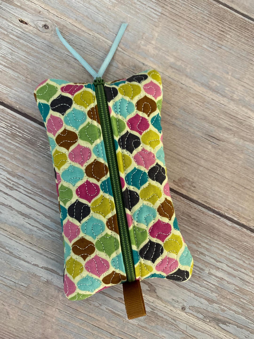 Quilted Zipper Tissue Holder, Multi Color Fabric - Etsy