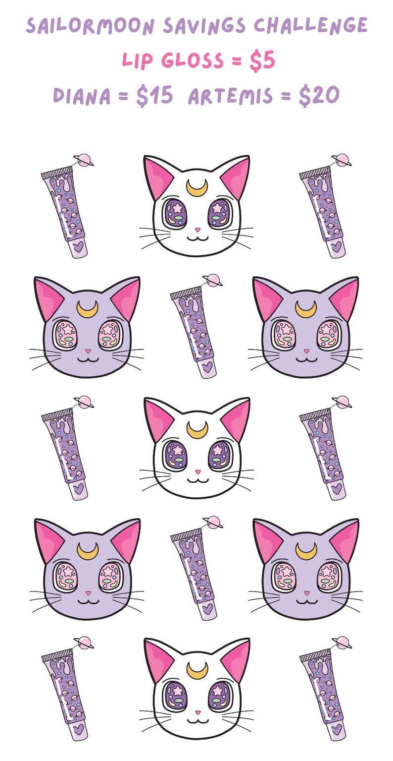 DIGITAL A6 Magical Girl Savings Challenge Anime Challenge - Etsy
