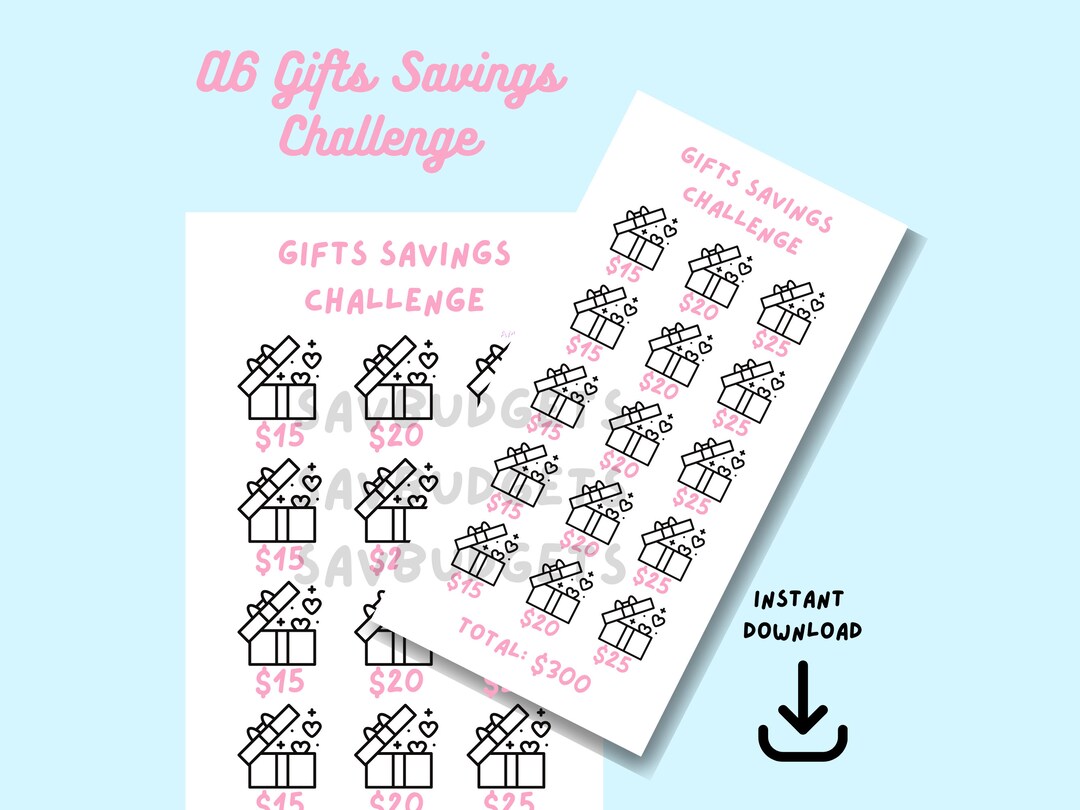DIGITAL A6 Gift Savings Challenge, Monthly Savings Challenge, Birthday ...