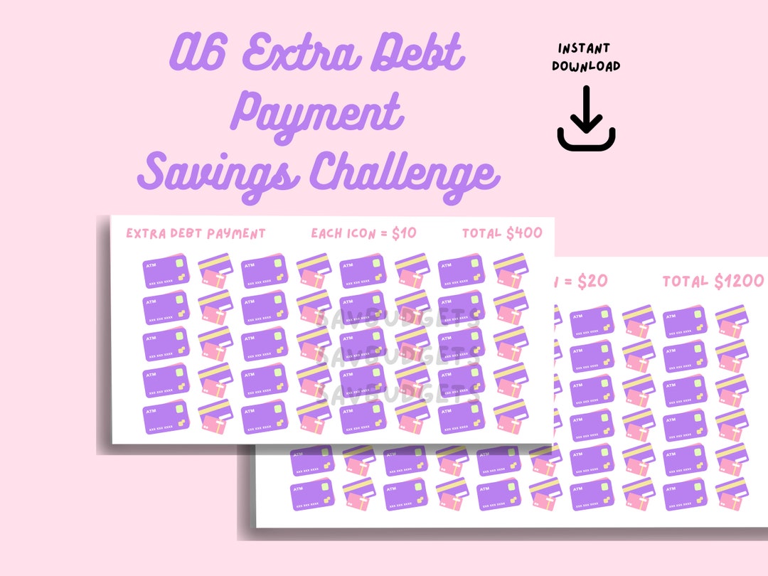 DIGITAL A6 Extra Debt Payment Challenge, Low Income, Debt Free Journey ...