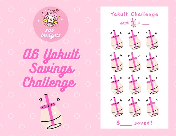 DIGITAL A6 Yakult Savings Challenge Drink Challenge Savings - Etsy
