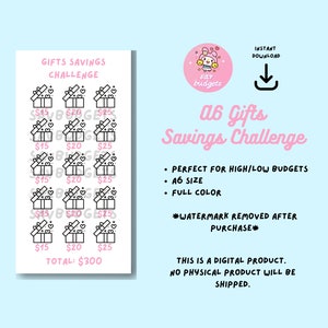 DIGITAL A6 Gift Savings Challenge, Monthly Savings Challenge, Birthday ...