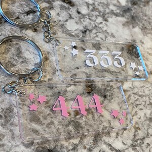 Angel Number Keychain | Angel Number | Cute Keychain | Retro Keychain ...