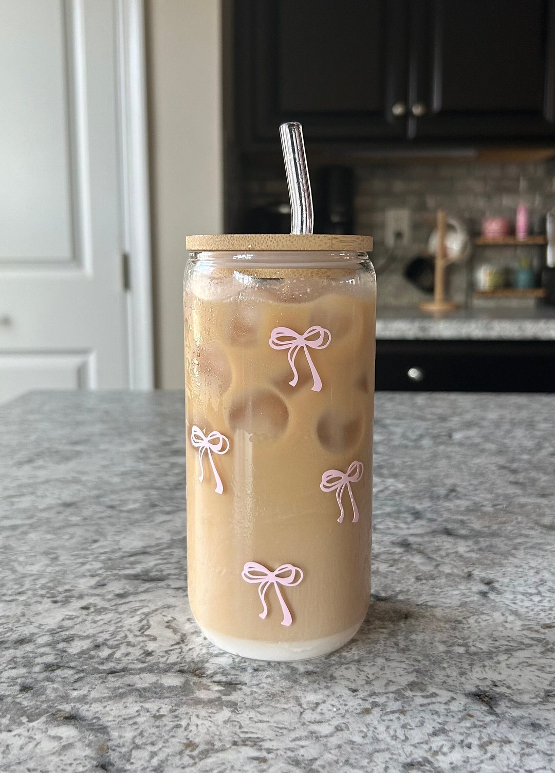 Pink Bow Cup | Coquette Bow Glass | Cute Bow Glass With Straw | Gift ...