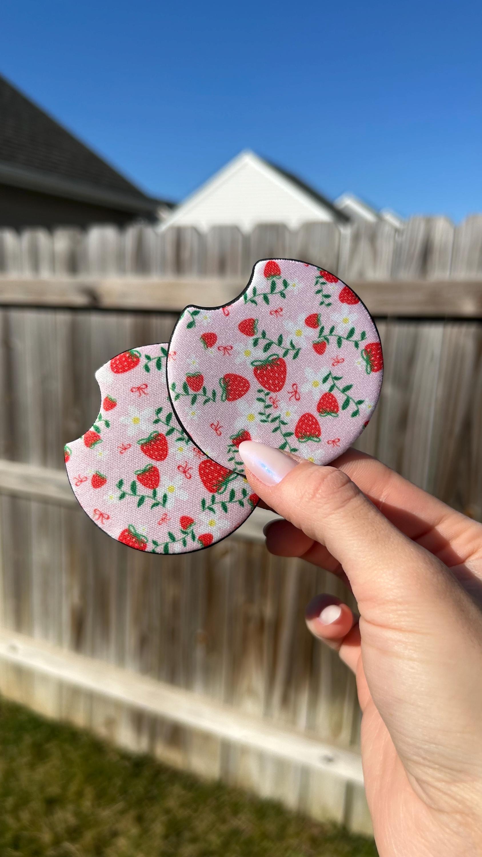 Car Coasters| Set of 2 Car Floral Coasters| Cute Car Accessories| Cup ...