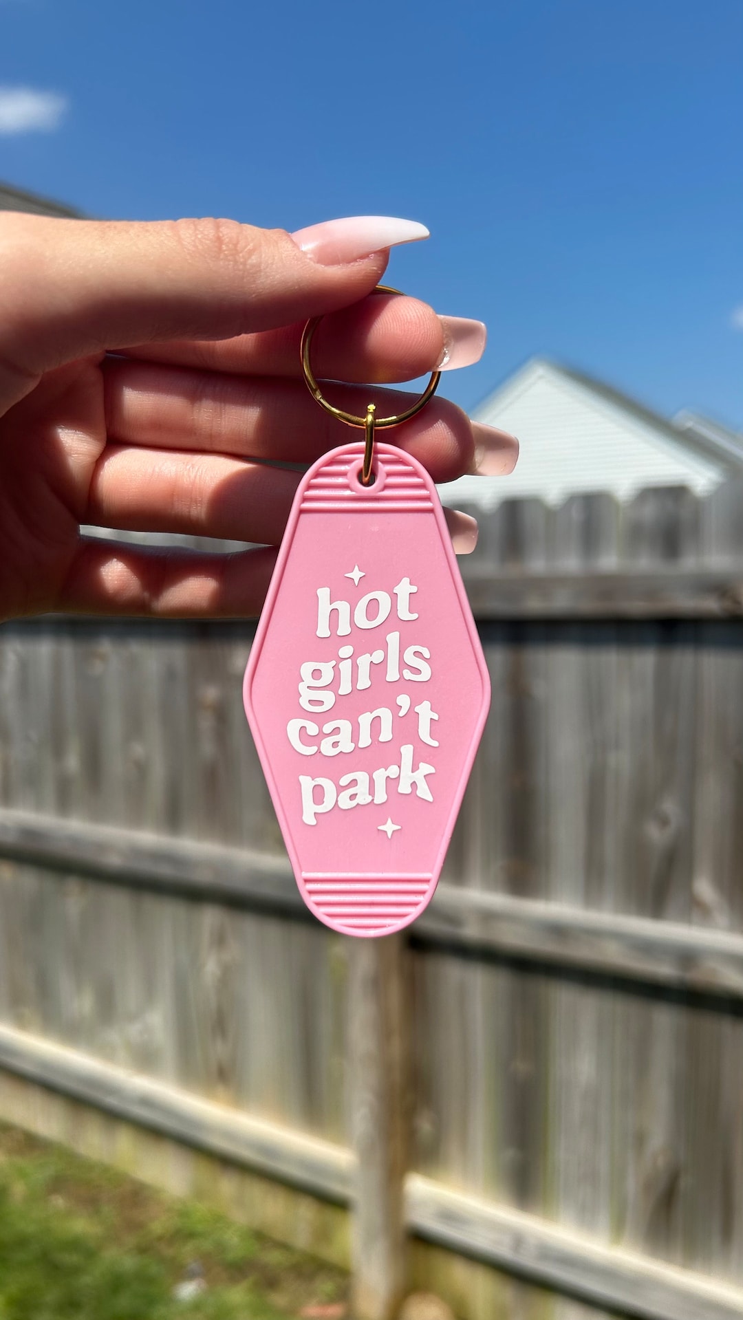 Hot Girls Can’t Park Keychain| Pink Motel Keychain | Cute Keychain ...