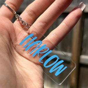 Personalized Name Acrylic Keychain | Minimalist Name Keychain | Custom ...