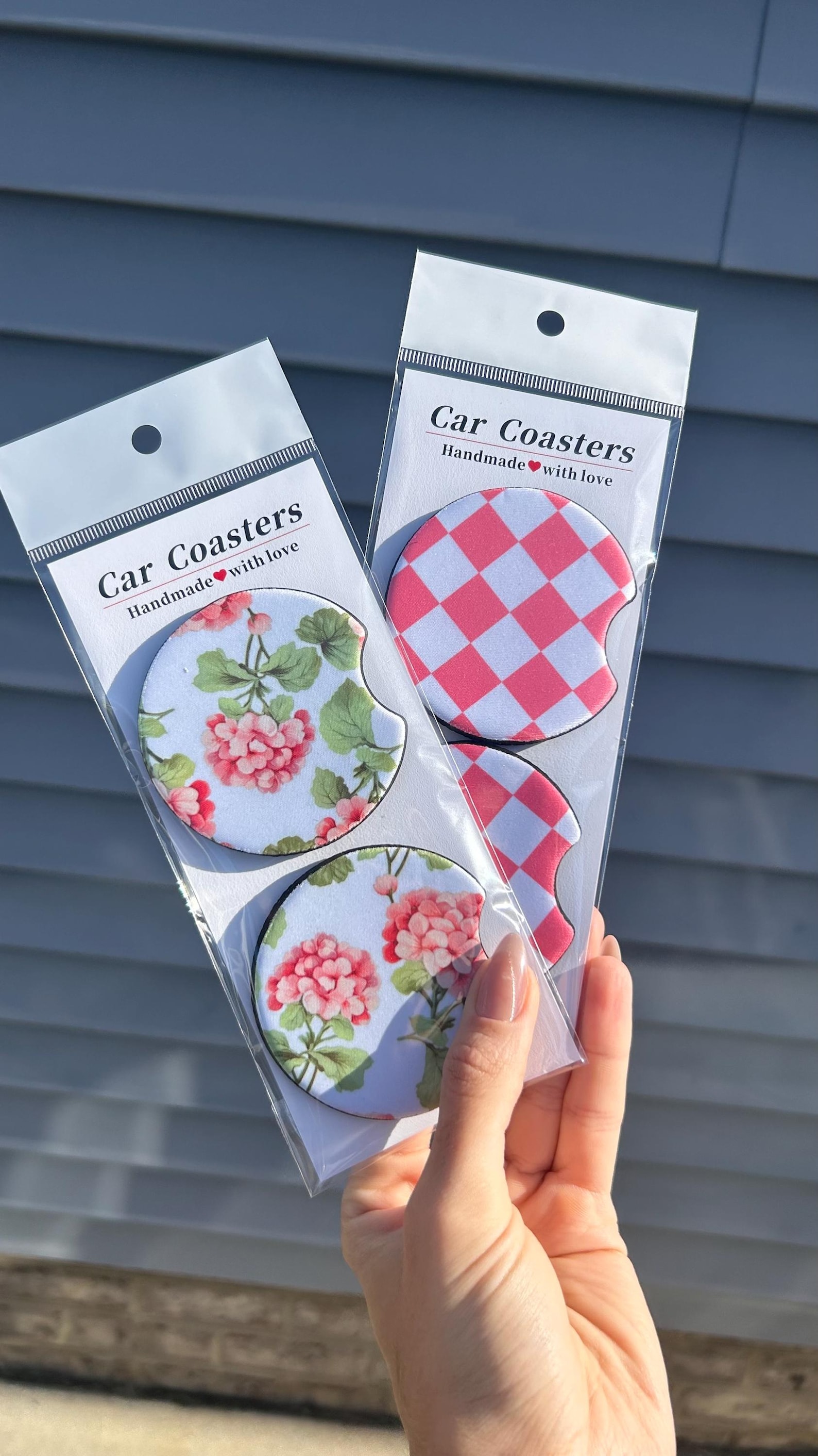 Car Coasters| Set of 2 Car Floral Coasters| Cute Car Accessories| Cup ...