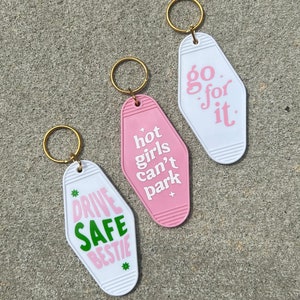 Drive Safe Bestie Motel Keychain | Cute Keychain | House Keys | Retro ...