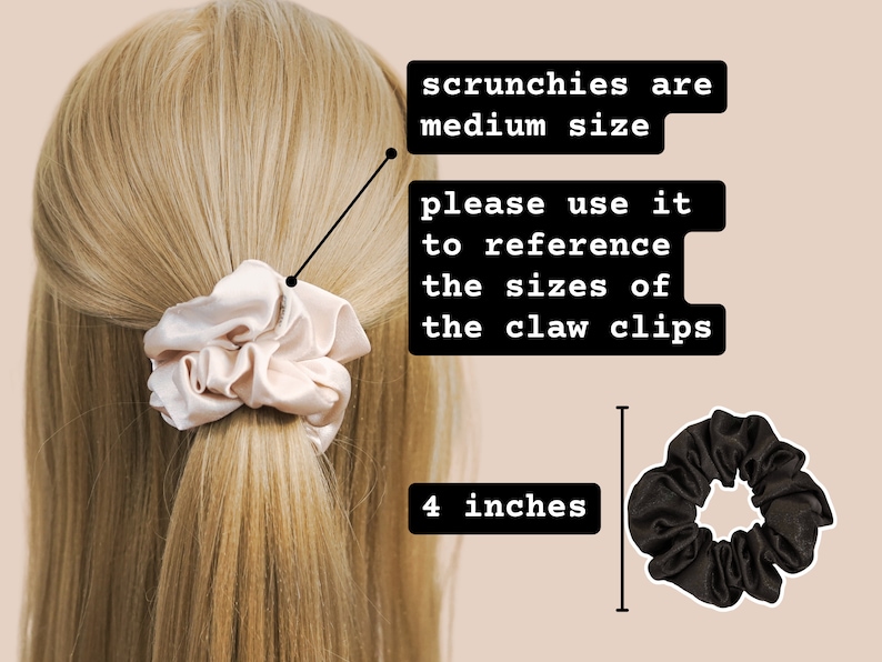 Scrunchies and Hair Claw Clips Combo Set Pink Peach - Etsy