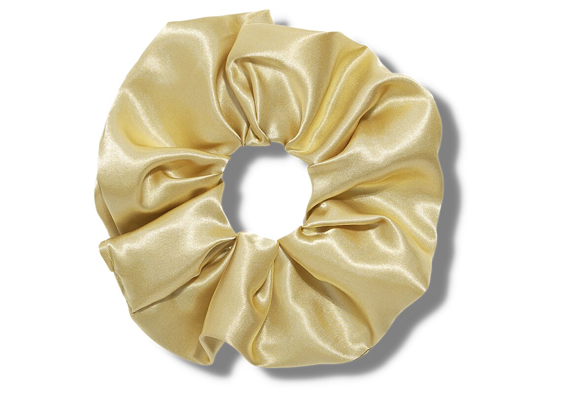 Gold Scrunchie Hair Tie Soft Satin Scrunchie Elastic Hair | Etsy