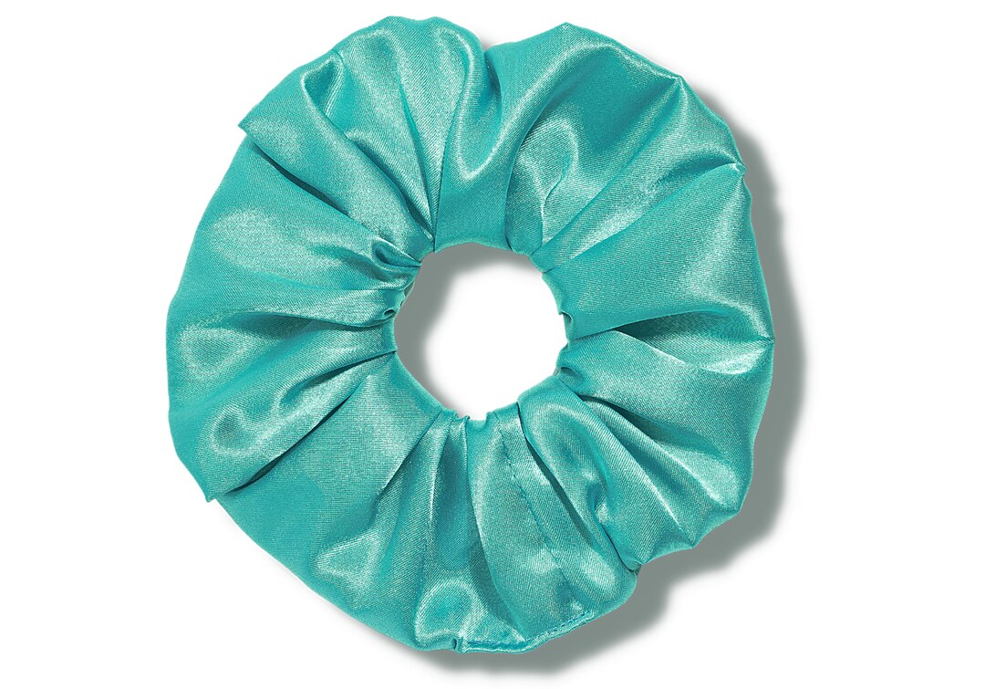 Turquoise Scrunchie Hair Tie Soft Satin Scrunchie Teal Elastic Hair Tie ...
