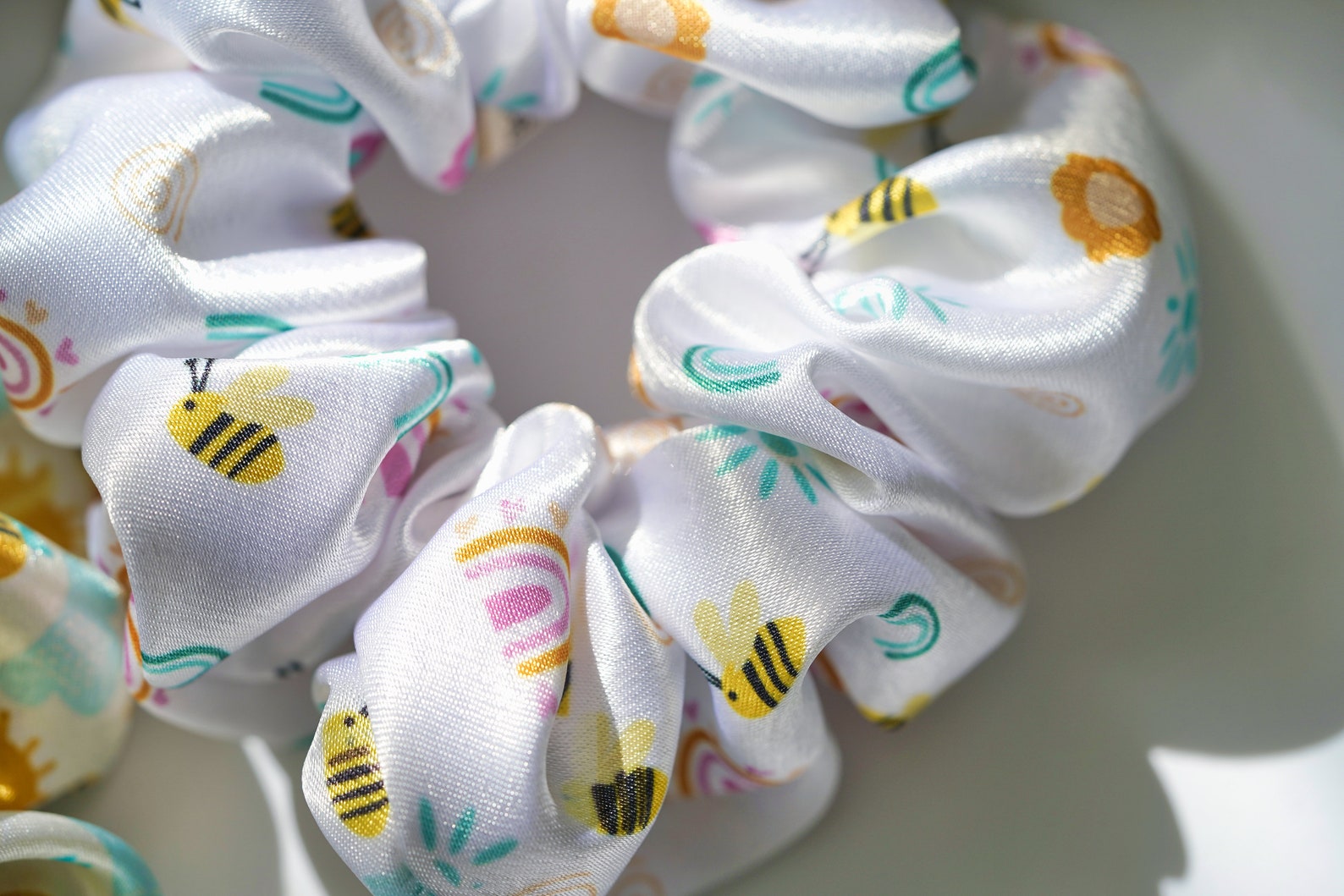 Bumble Bee Scrunchie Boho Rainbow Scrunchies Kawaii Hair - Etsy