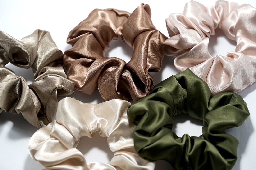 Satin Scrunchie Hair Tie With Matching Geode Earrings Soft Satin ...