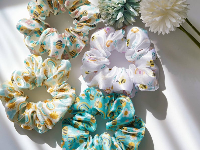 Bumble Bee Scrunchie Boho Rainbow Scrunchies Kawaii Hair - Etsy