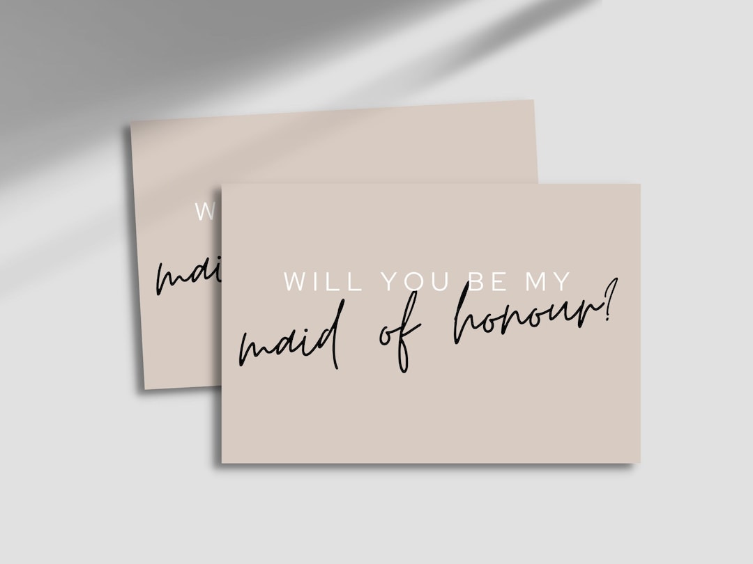 Will You Be My Maid of Honour Proposal Card Bridesmaid Proposal Card ...