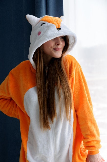 Fox Onesie Adult Fox Onesie Fox Pajamas Kigurumi Fleece | Etsy Canada