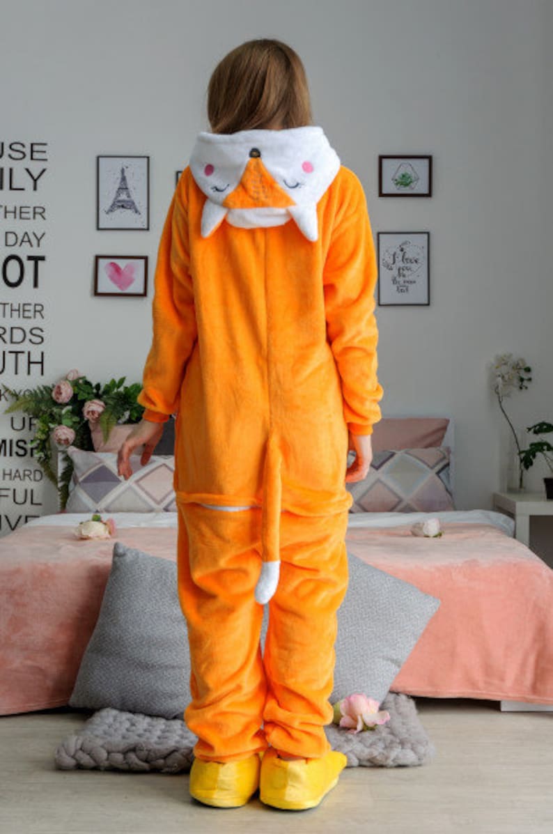 Fox Onesie Adult Fox Onesie Fox Pajamas Kigurumi Fleece | Etsy