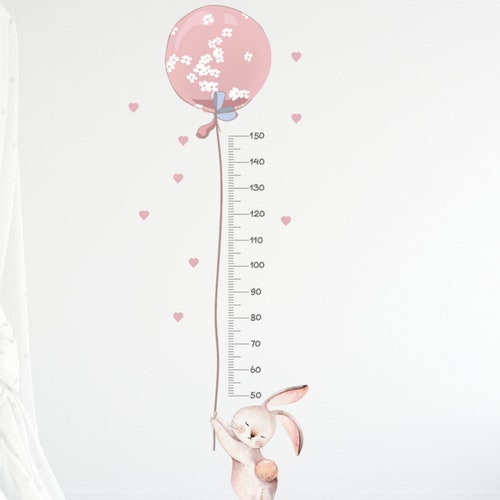 Girls Rabbit Growth Chart Nursery Growth Chart Watercolor - Etsy