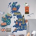 United Kingdom Map Decal, Kid Room Map Decal, United Kingdom Map ...