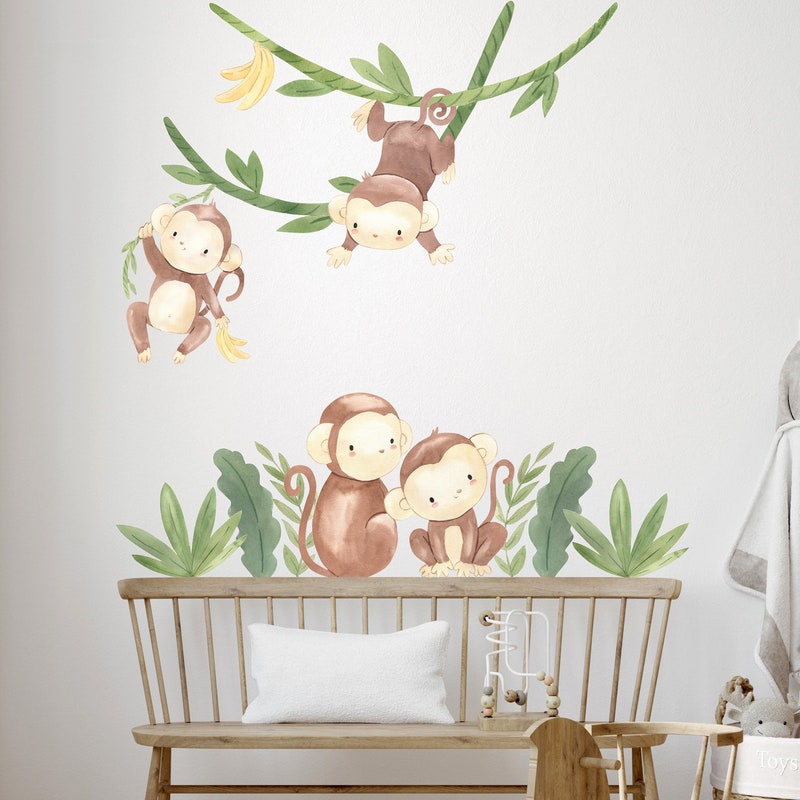 Monkey Wall Decal - Etsy