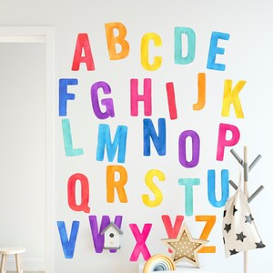 Colorful Alphabet Wall Decal, Rainbow Letter Wall Decal, Playroom ...