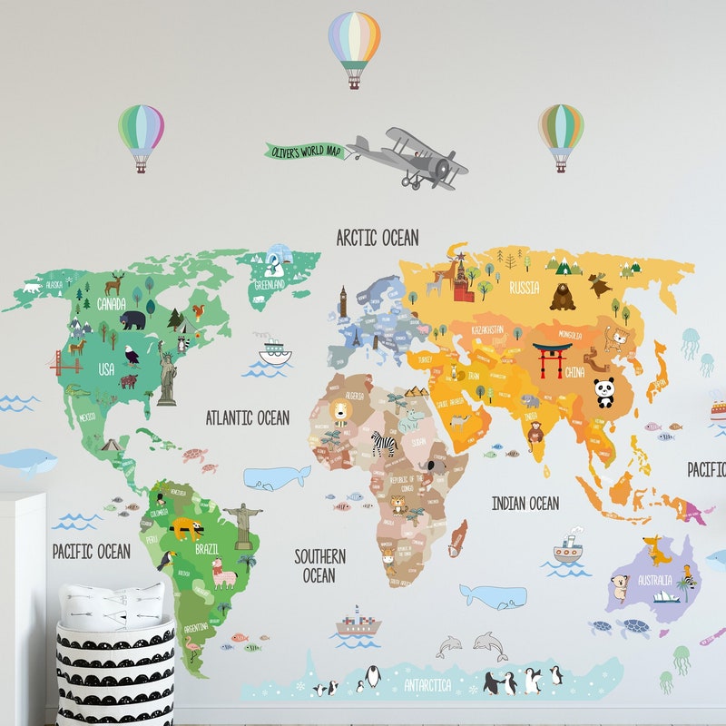 World Map Vinyl - Etsy